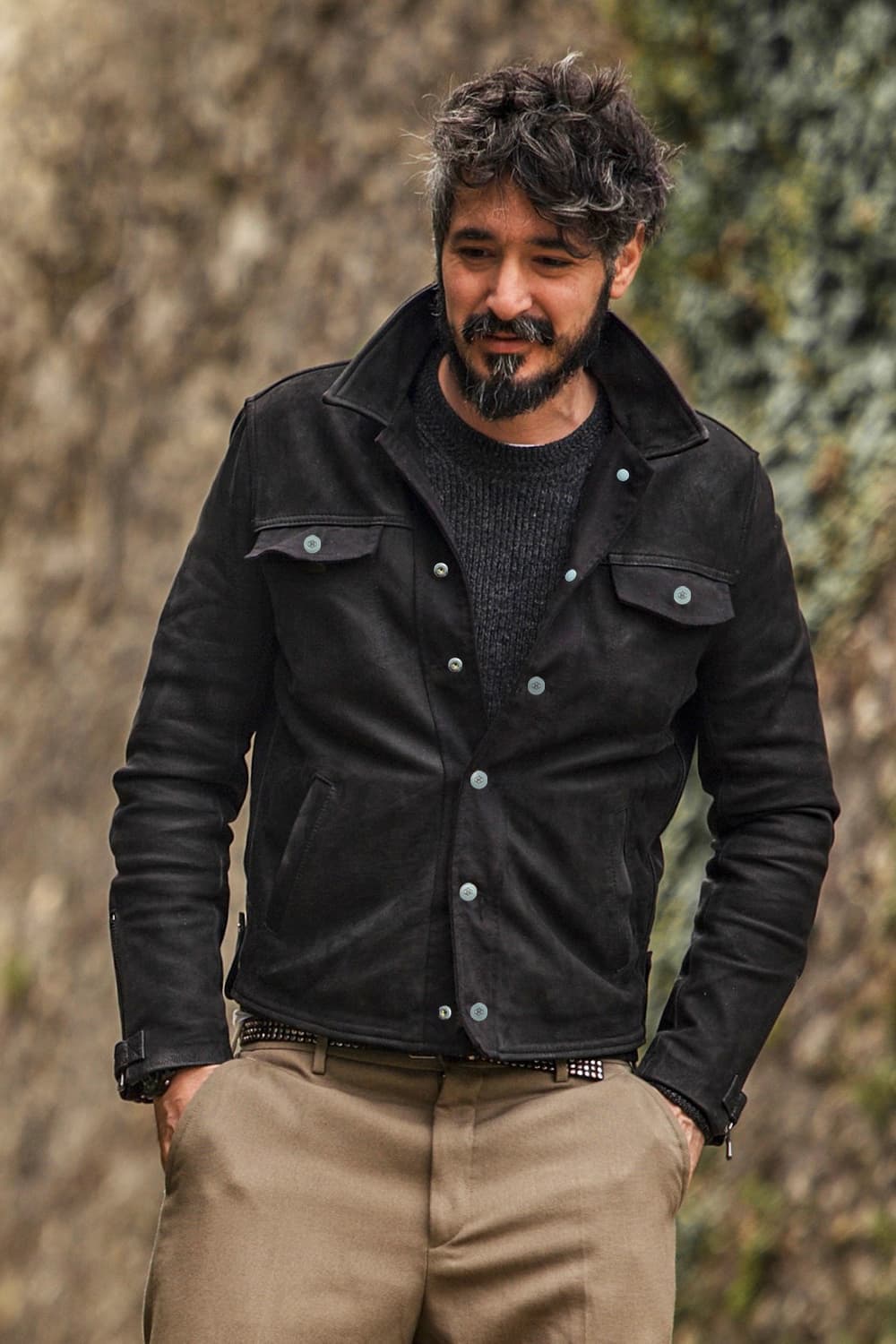 Ale suede unlined leather jacket for men | Barone Firenze